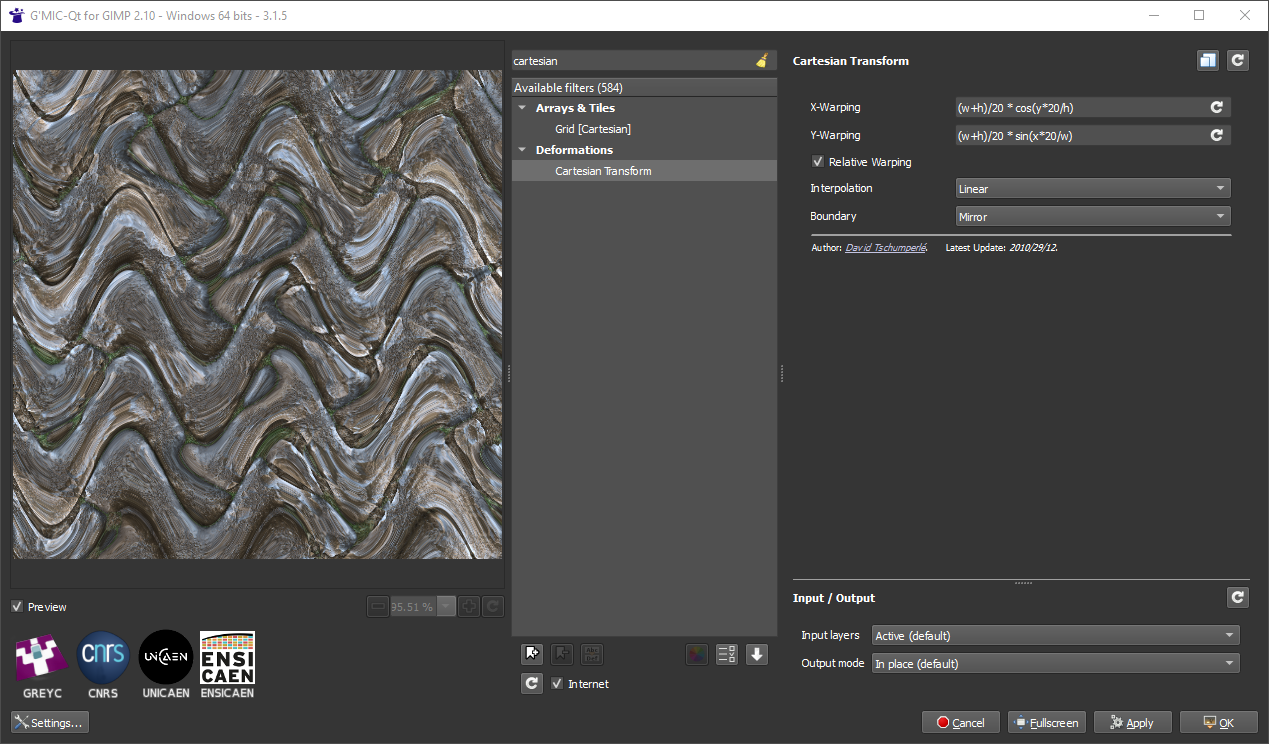 G’MIC: Cartesian Transform - Screaming Brain Studios
